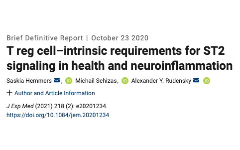 T reg cell–intrinsic requirements for ST2 signaling in health and neur ...