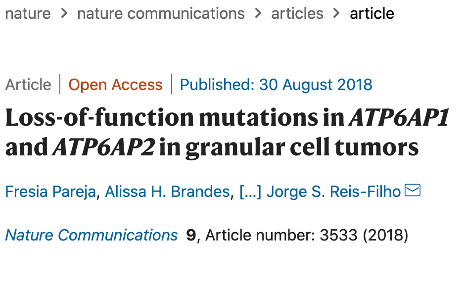 Loss-of-function mutations in ATP6AP1 and ATP6AP2 in granular cell tum ...