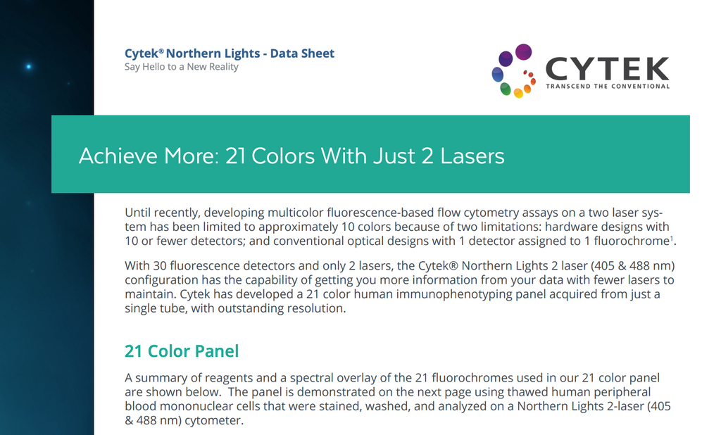 Achieve More: 21 Colors With Just 2 Lasers | Cytek Biosciences