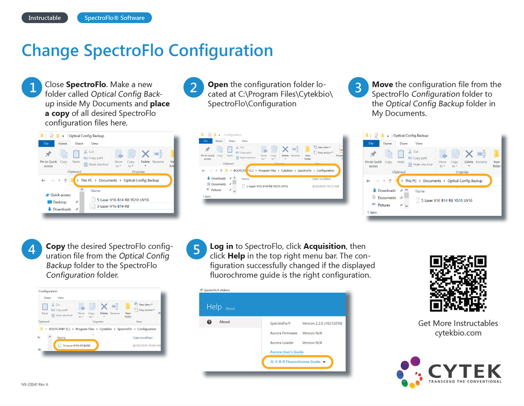 Change SpectroFlo Configuration | Cytek Biosciences