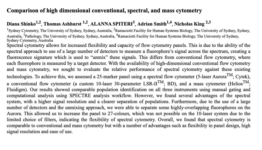 Comparison of High Dimensional Conventional, Spectral, and Mass Cytome ...