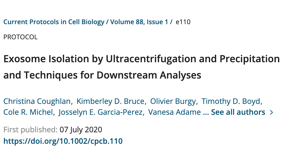 Exosome Isolation by Ultracentrifugation and Precipitation and Techniq ...