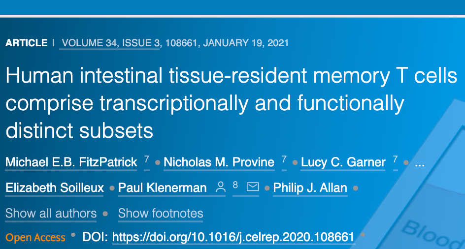 Human intestinal tissue-resident memory T cells comprise transcription ...